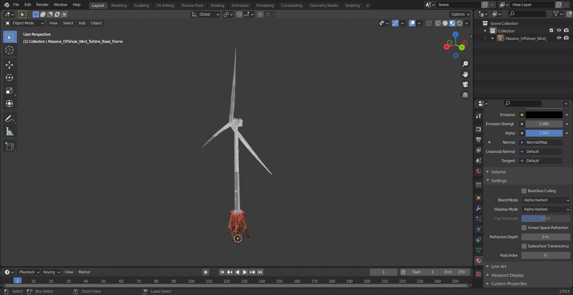 3D Massive Offshore Wind Turbine Base Frame - TurboSquid 1794496