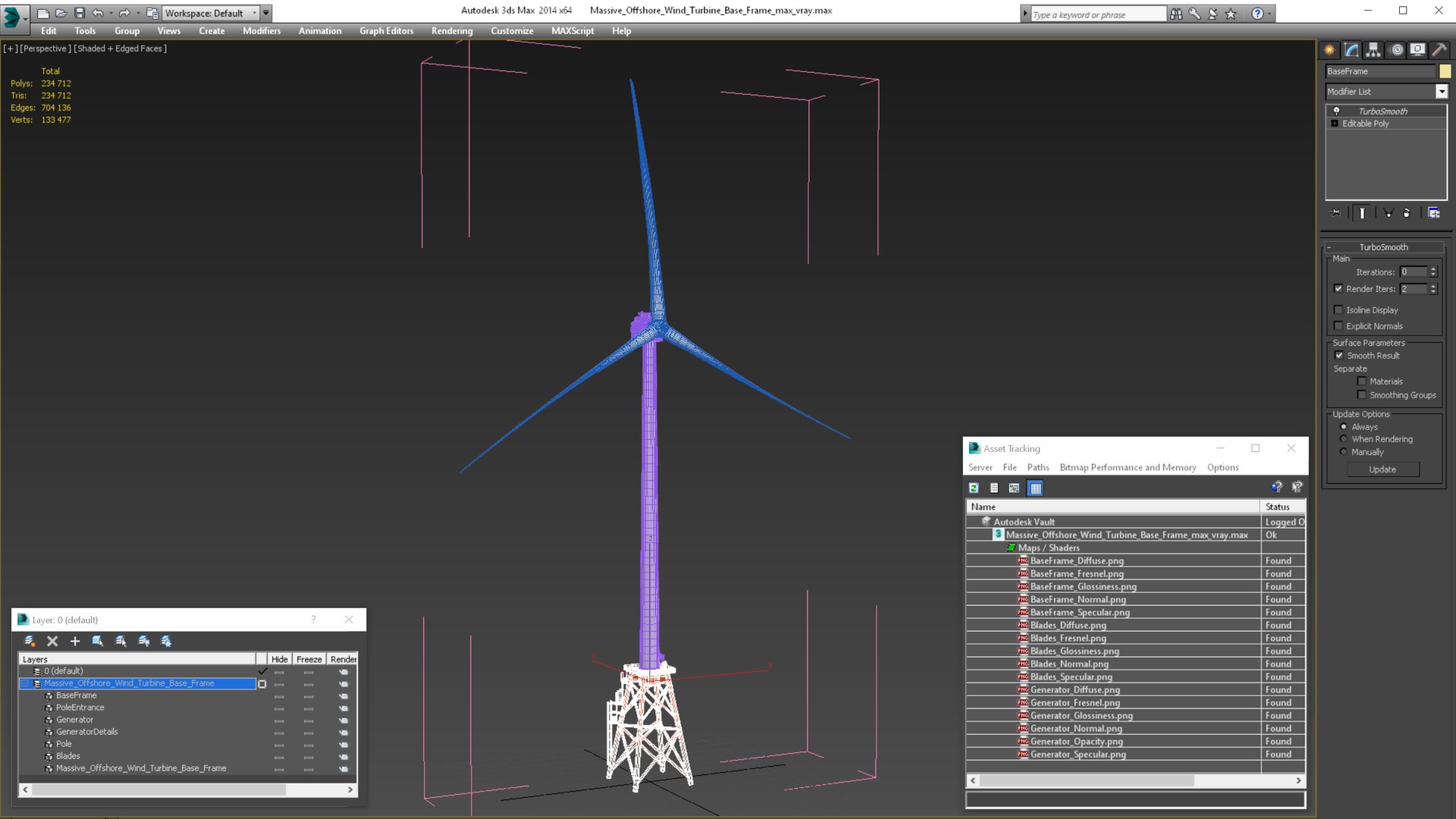 3D Massive Offshore Wind Turbine Base Frame - TurboSquid 1794496