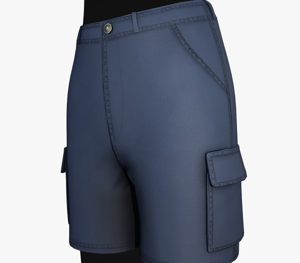 Blue Shorts Style 3 3D model - TurboSquid 1986888