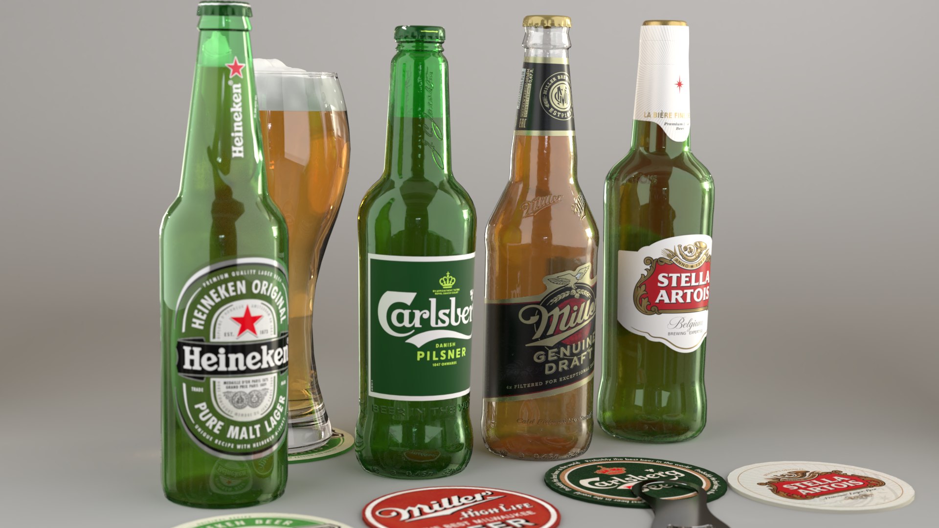 Beer Bottle Set1 Model - TurboSquid 1689934