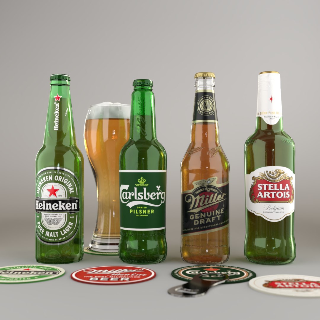 Beer Bottle Set1 Model - TurboSquid 1689934