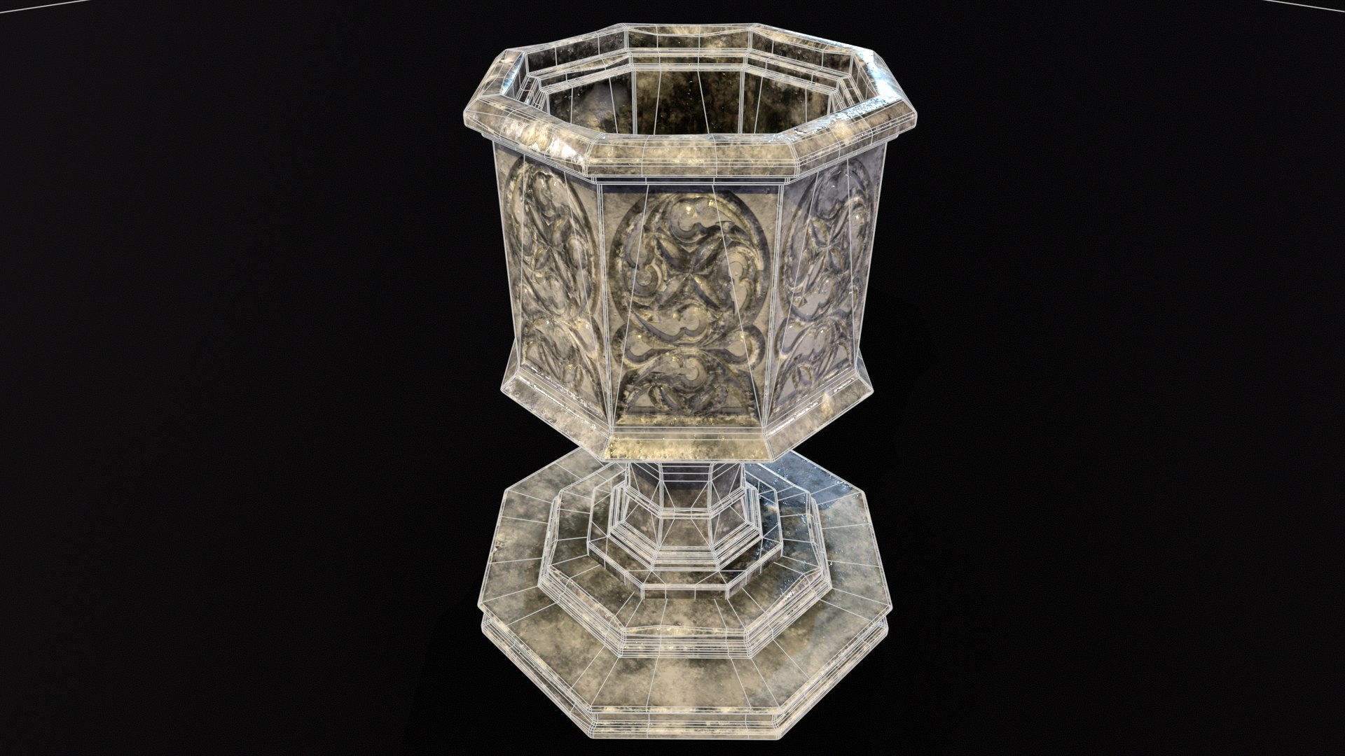 3D Medieval Gothic Octagon Pedestal Model - TurboSquid 2122031