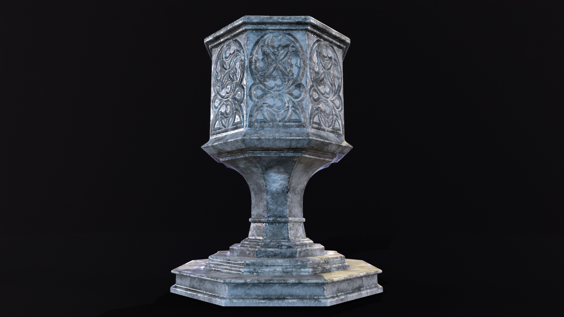3D Medieval Gothic Octagon Pedestal Model - TurboSquid 2122031