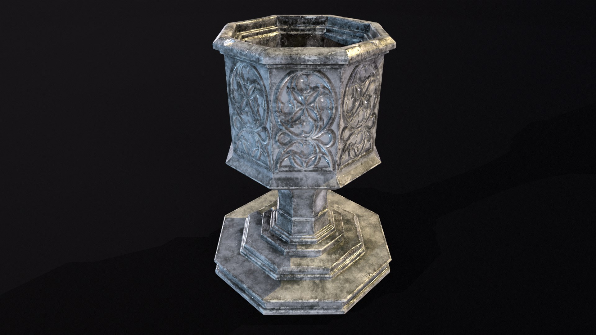 3D Medieval Gothic Octagon Pedestal Model - TurboSquid 2122031
