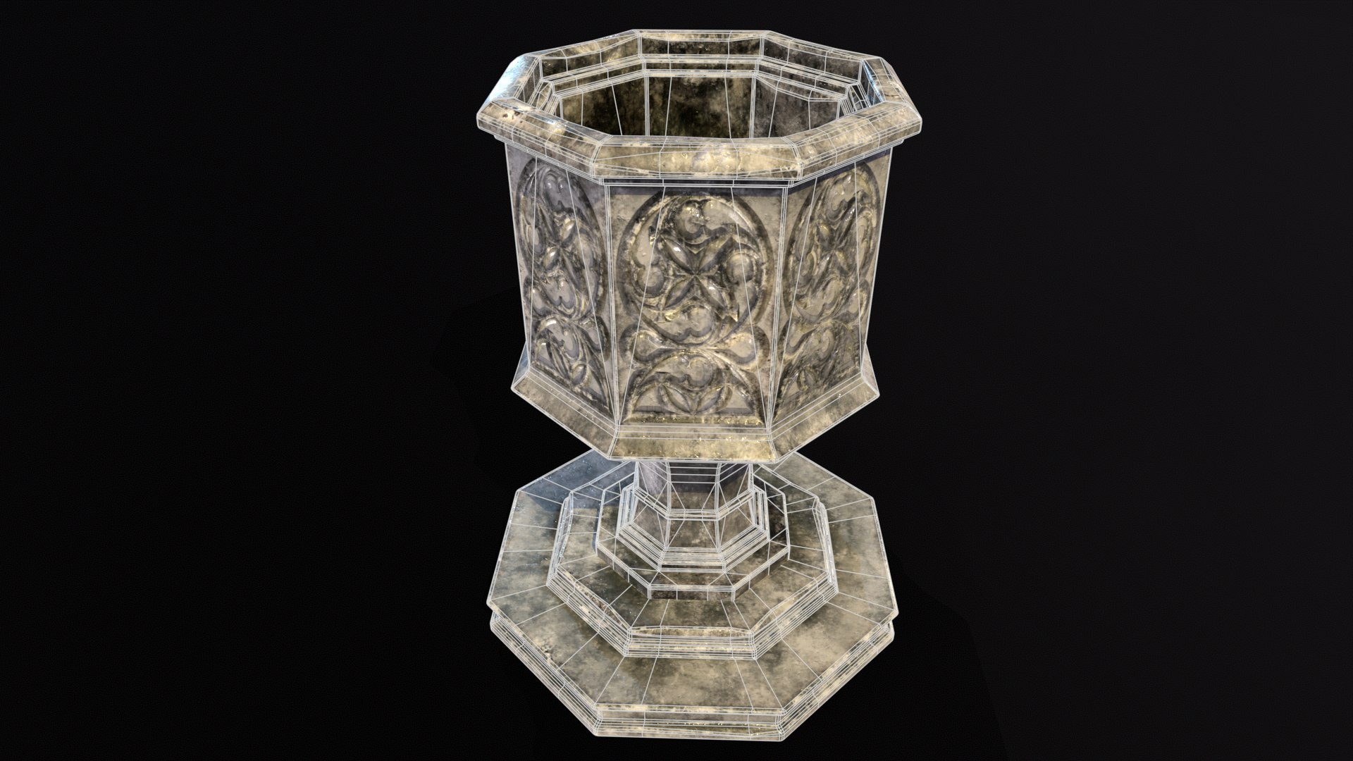 3D Medieval Gothic Octagon Pedestal Model - TurboSquid 2122031
