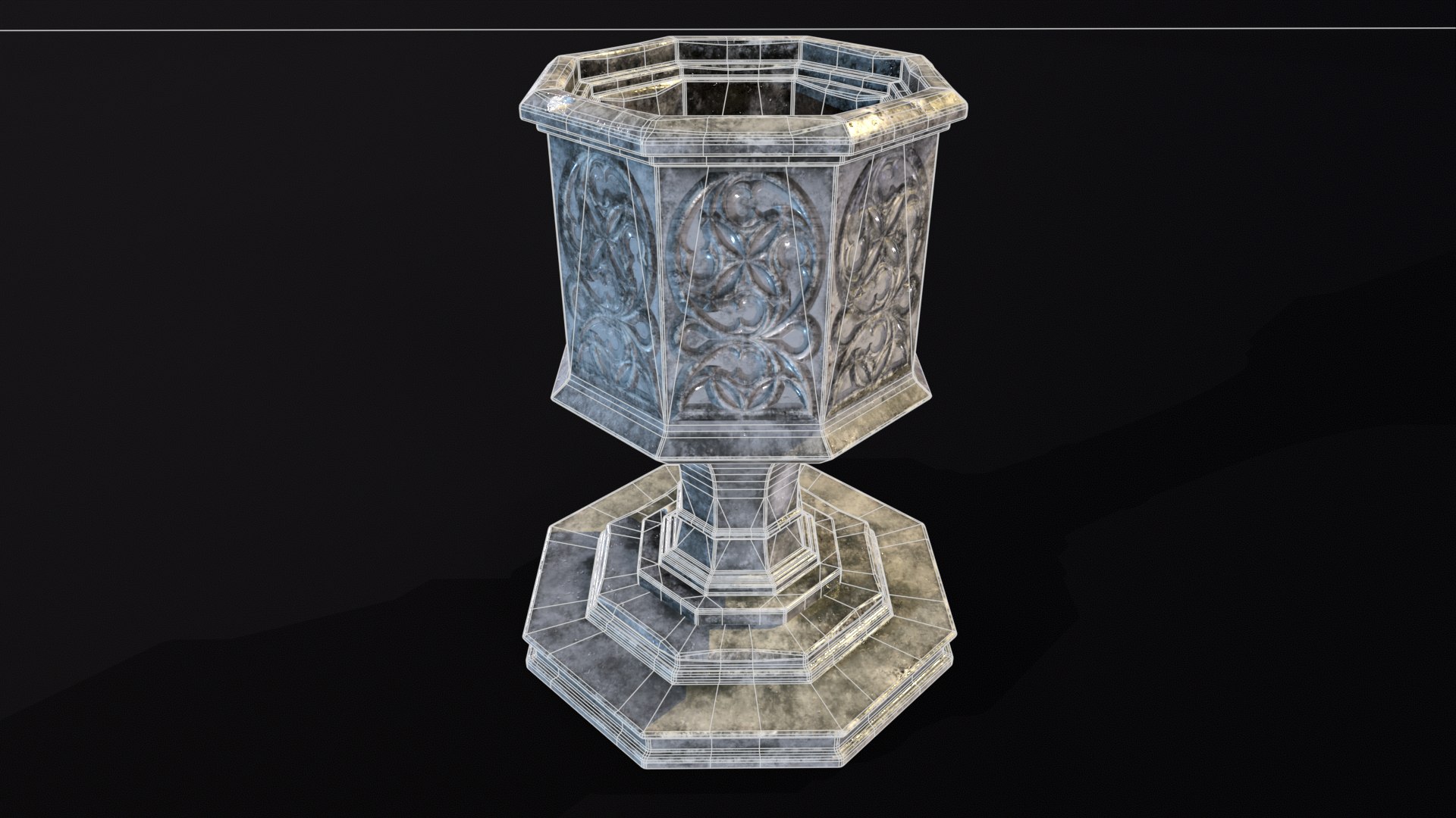3D Medieval Gothic Octagon Pedestal Model - TurboSquid 2122031