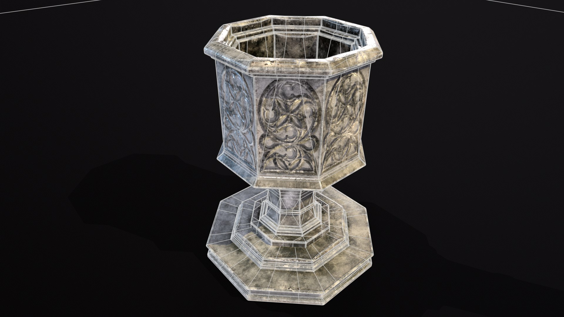 3D Medieval Gothic Octagon Pedestal Model - TurboSquid 2122031