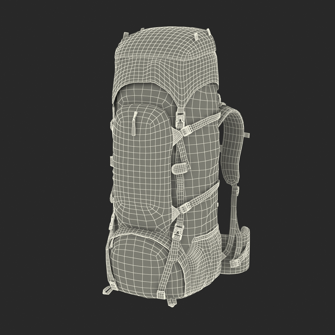 large camping backpack 3d model