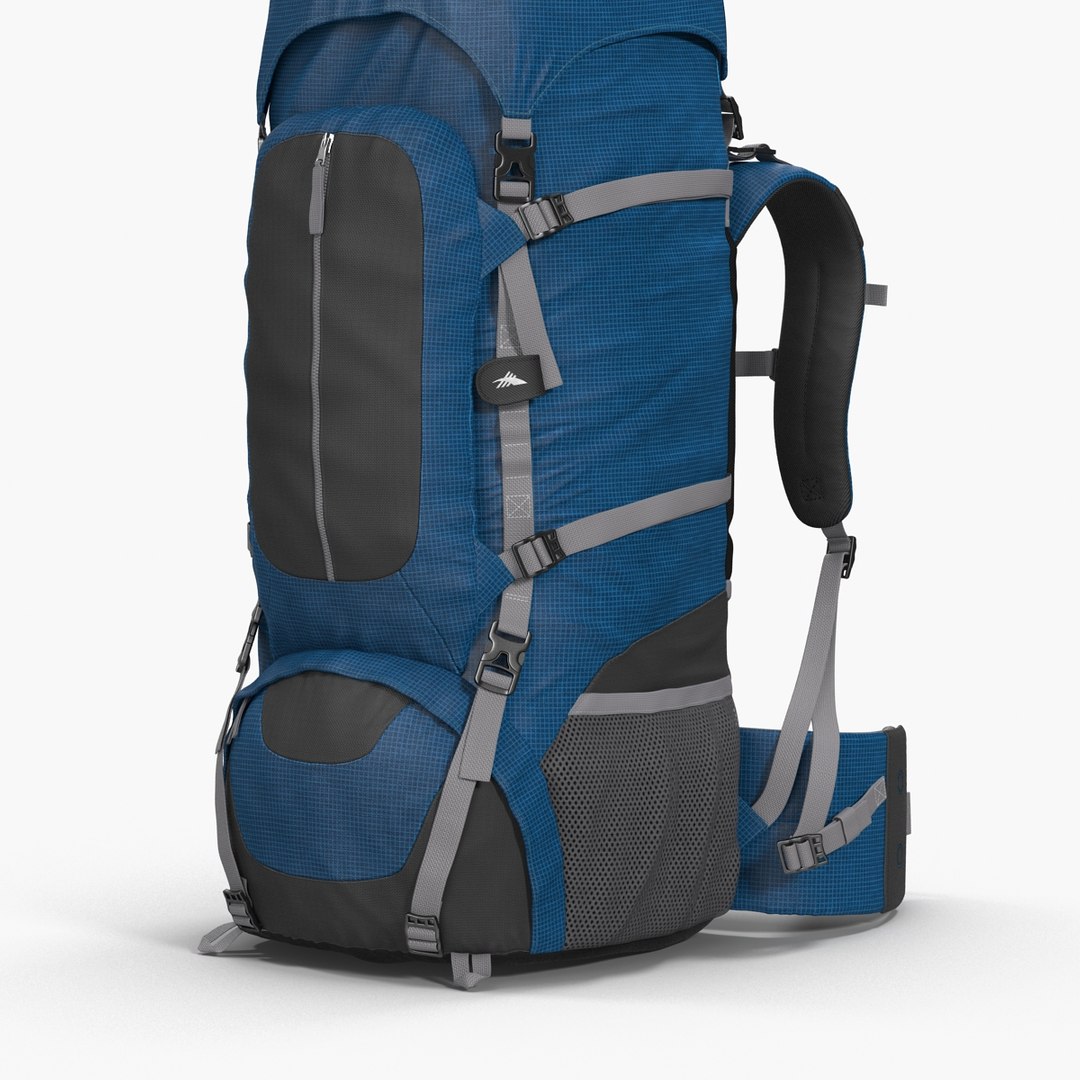 large camping backpack 3d model