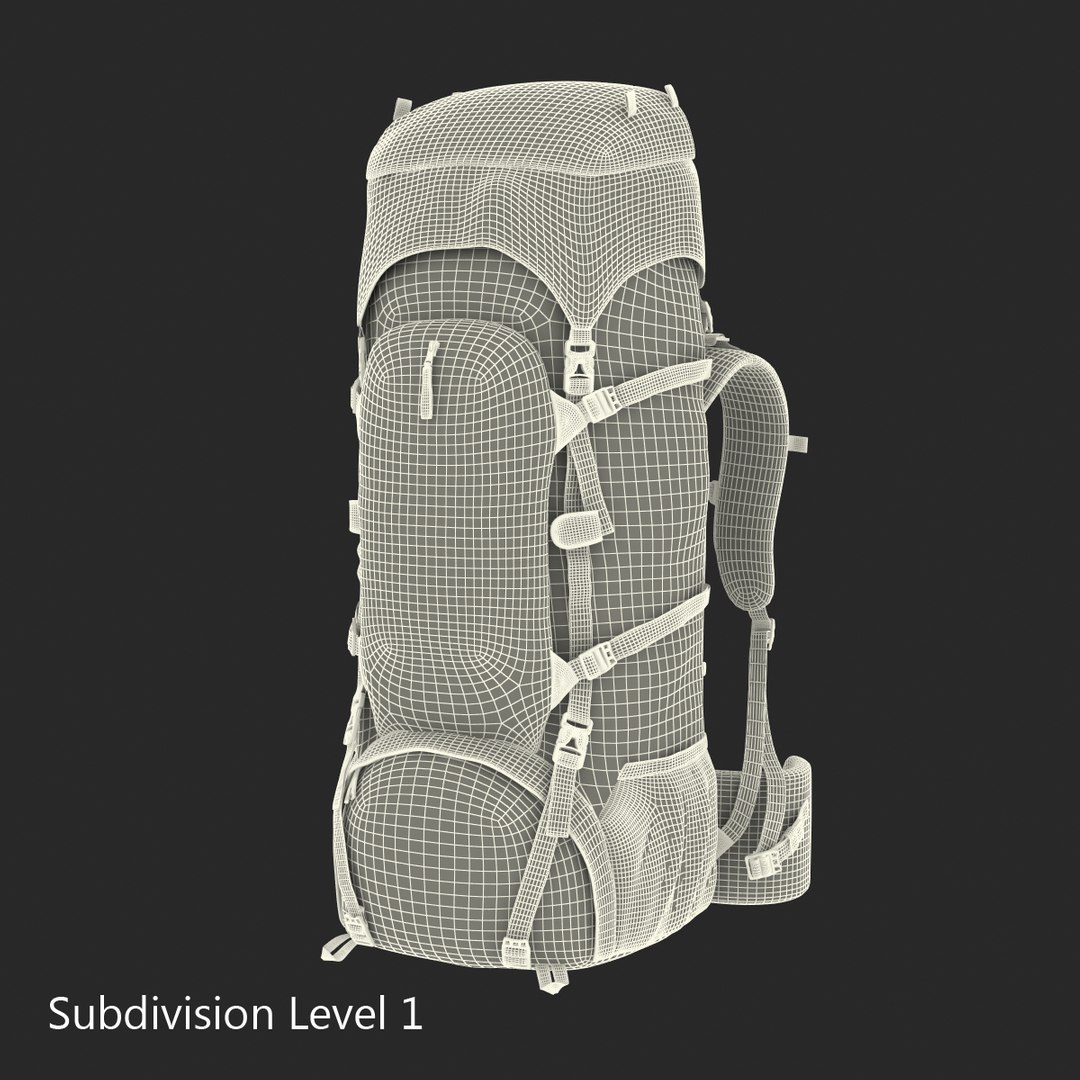 large camping backpack 3d model
