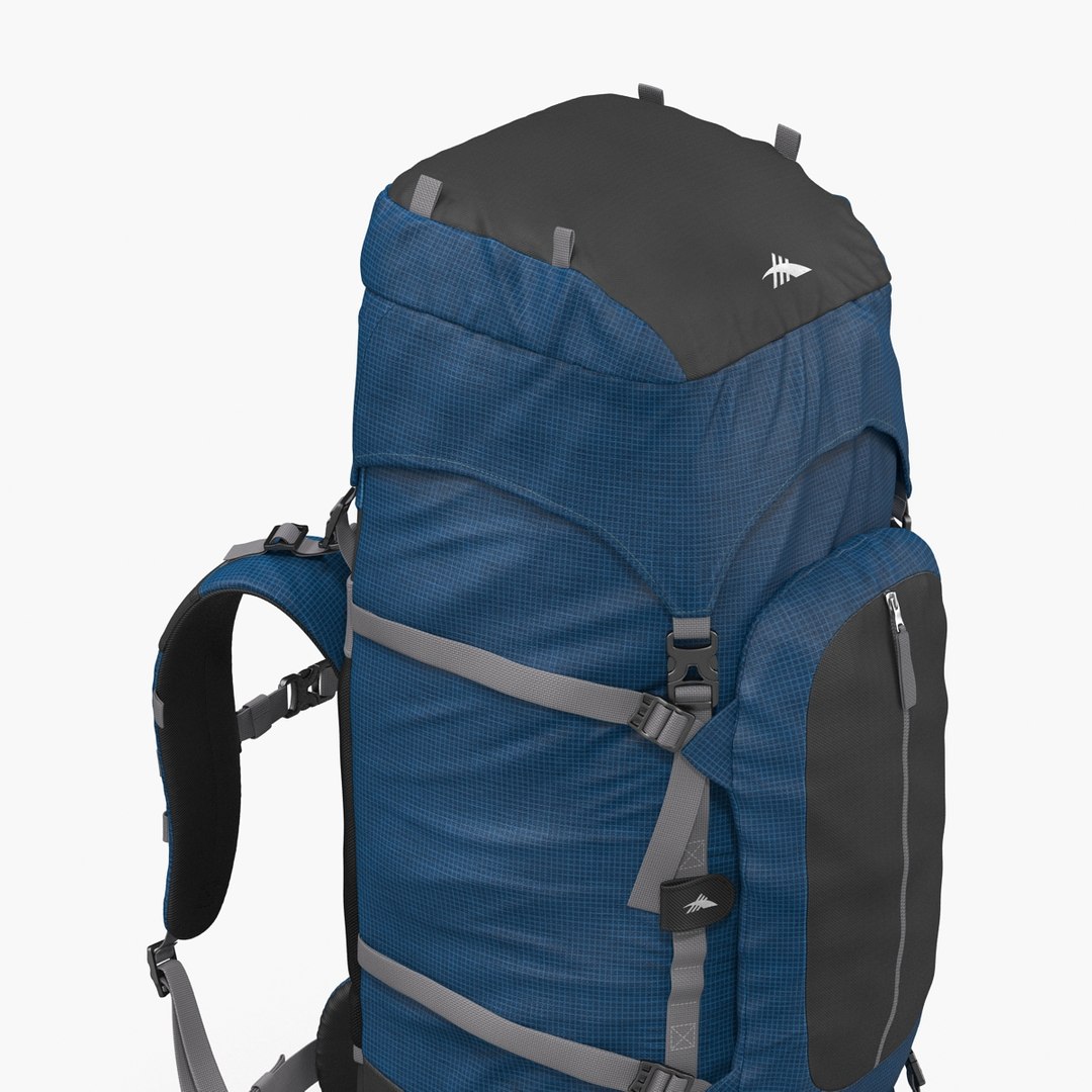 large camping backpack 3d model