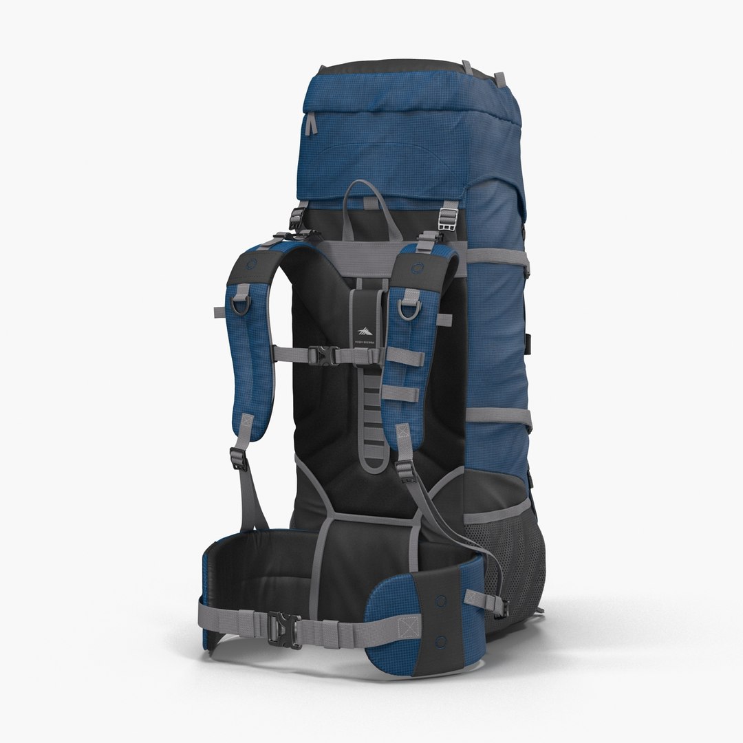 large camping backpack 3d model