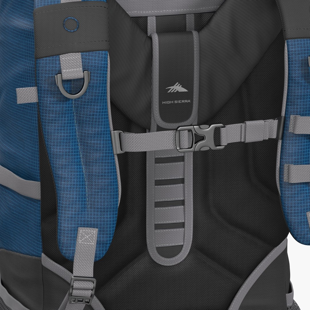 large camping backpack 3d model