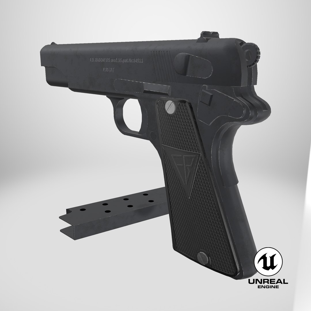 FB Radom VIS 35 Pistol 1936 Low-poly PBR 3D - TurboSquid 2227322