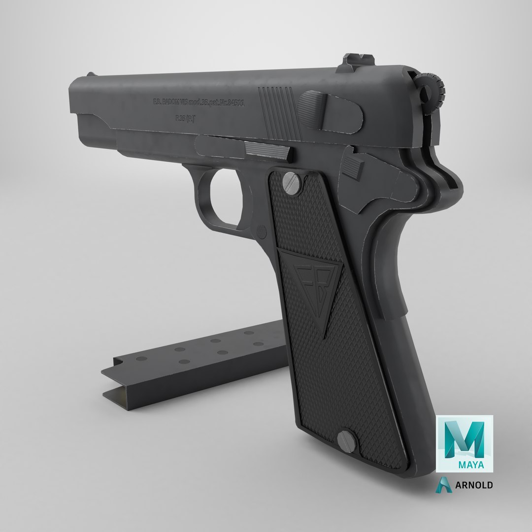 FB Radom VIS 35 Pistol 1936 Low-poly PBR 3D - TurboSquid 2227322