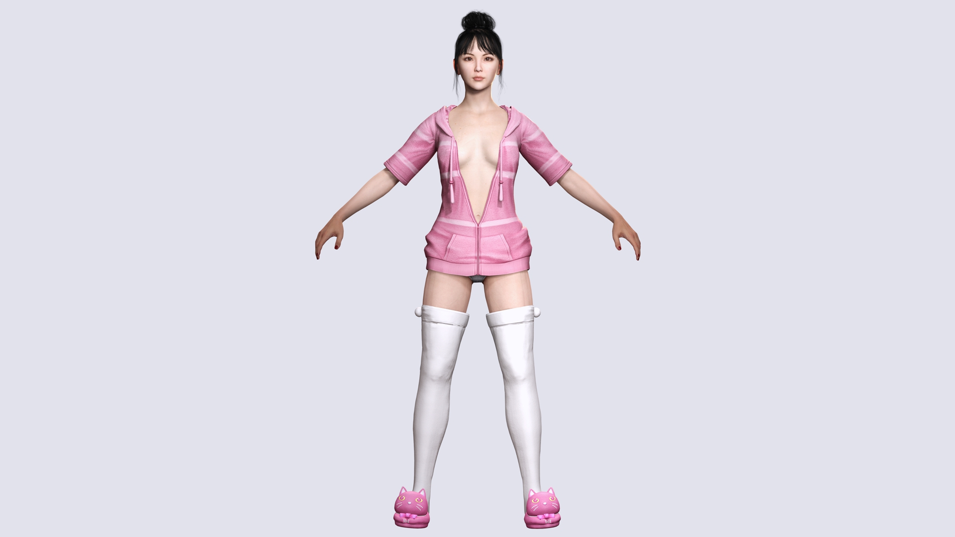 Rigged Female 3D Model In Trendy Pink Attire 3D Model - TurboSquid 2333776
