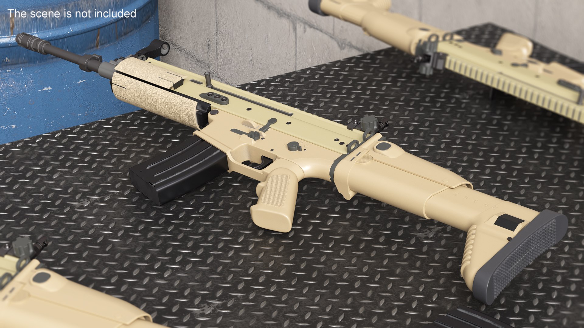 3D Model FN SCAR Assault Rifle Desert Color - TurboSquid 2190015