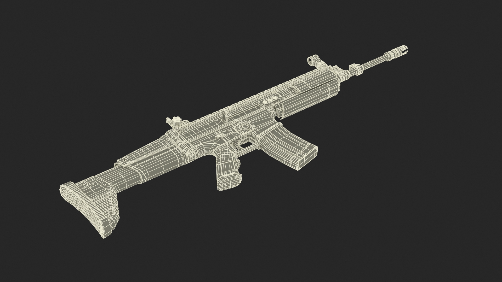 3D Model FN SCAR Assault Rifle Desert Color - TurboSquid 2190015