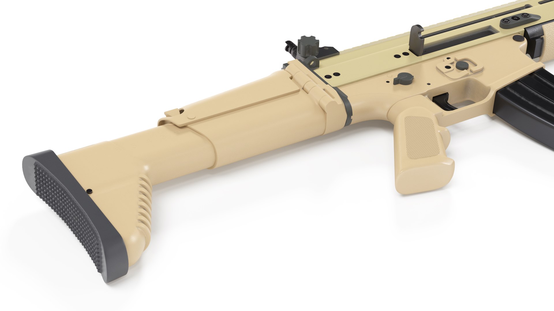 3D Model FN SCAR Assault Rifle Desert Color - TurboSquid 2190015