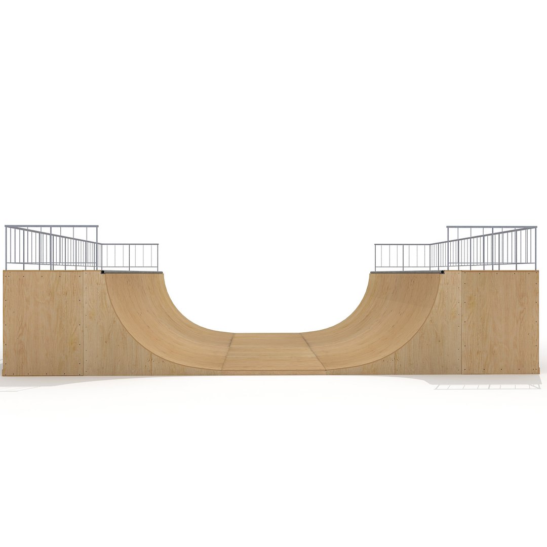 3d skate ramp - half pipe model