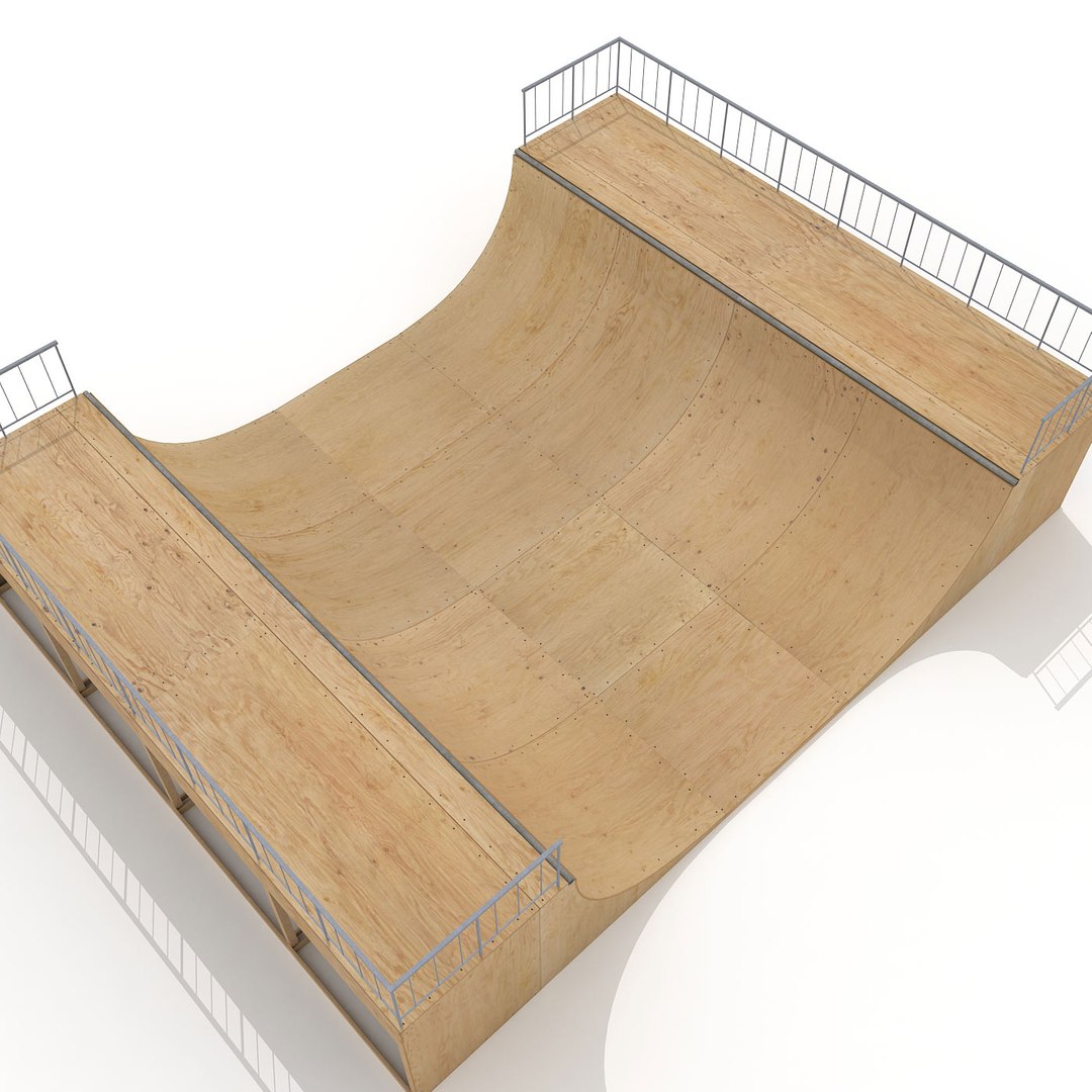 3d skate ramp - half pipe model