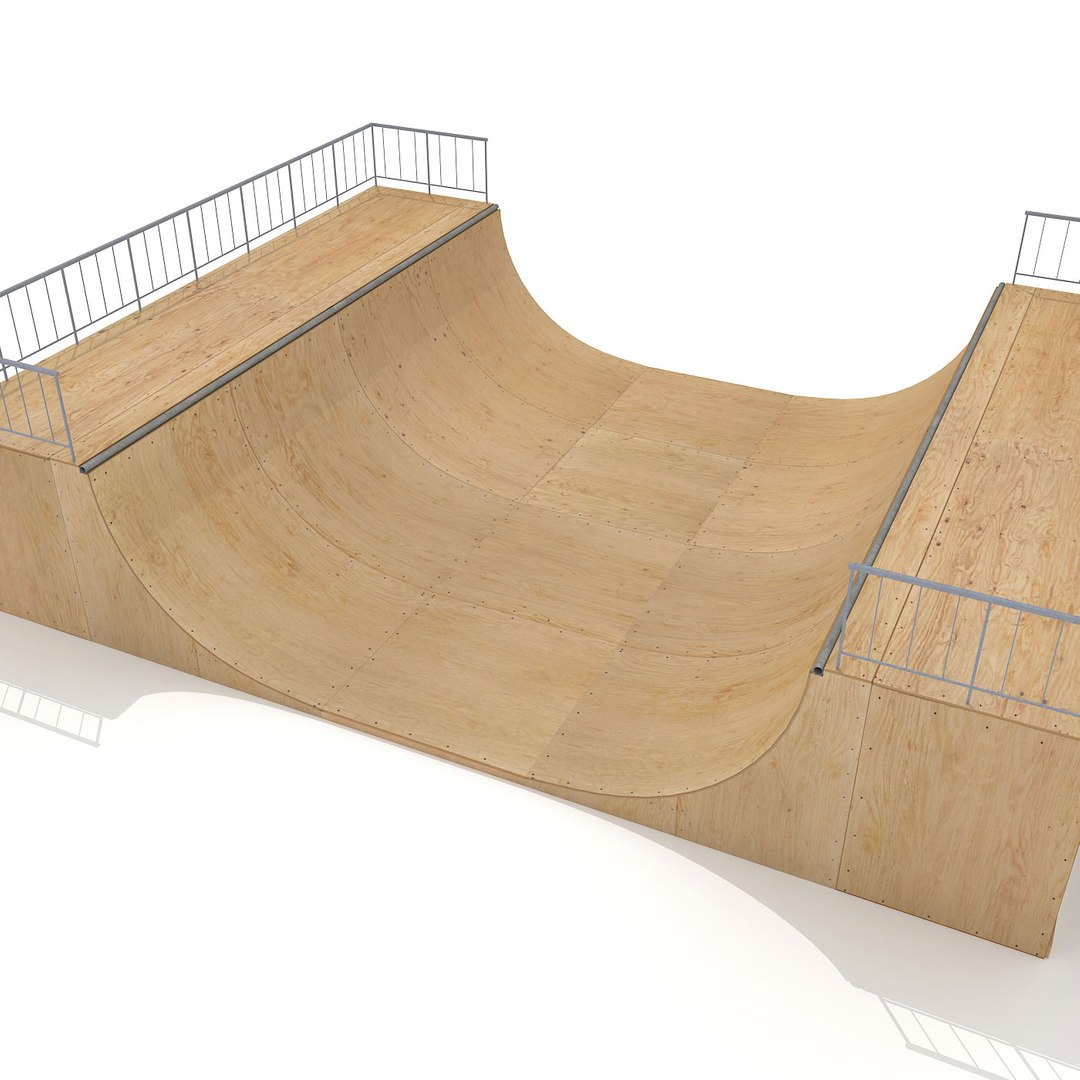3d skate ramp - half pipe model