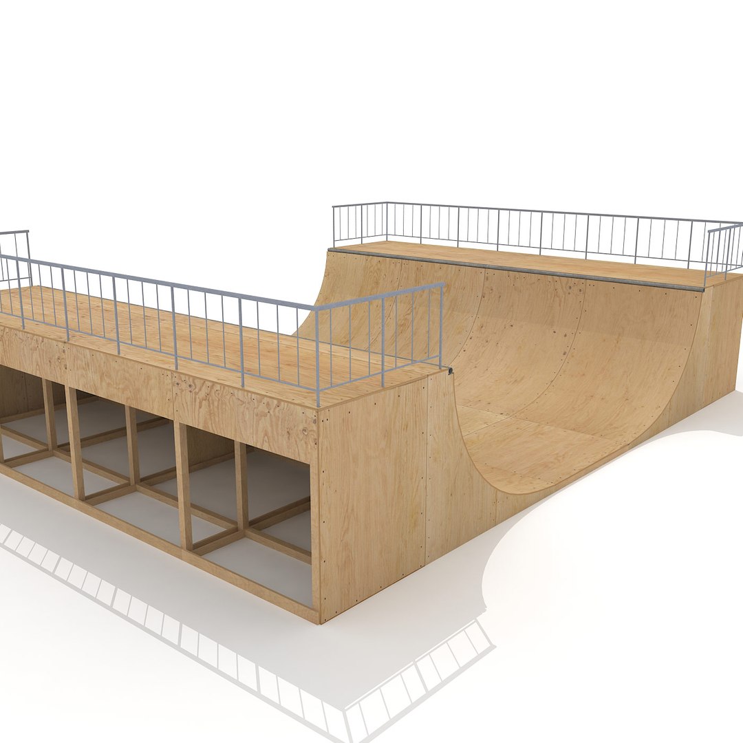 3d Skate Ramp - Half Pipe Model