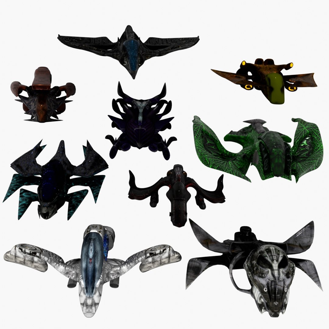 Sci-fi Alien Ship Pack 2023 Model - TurboSquid 1972731