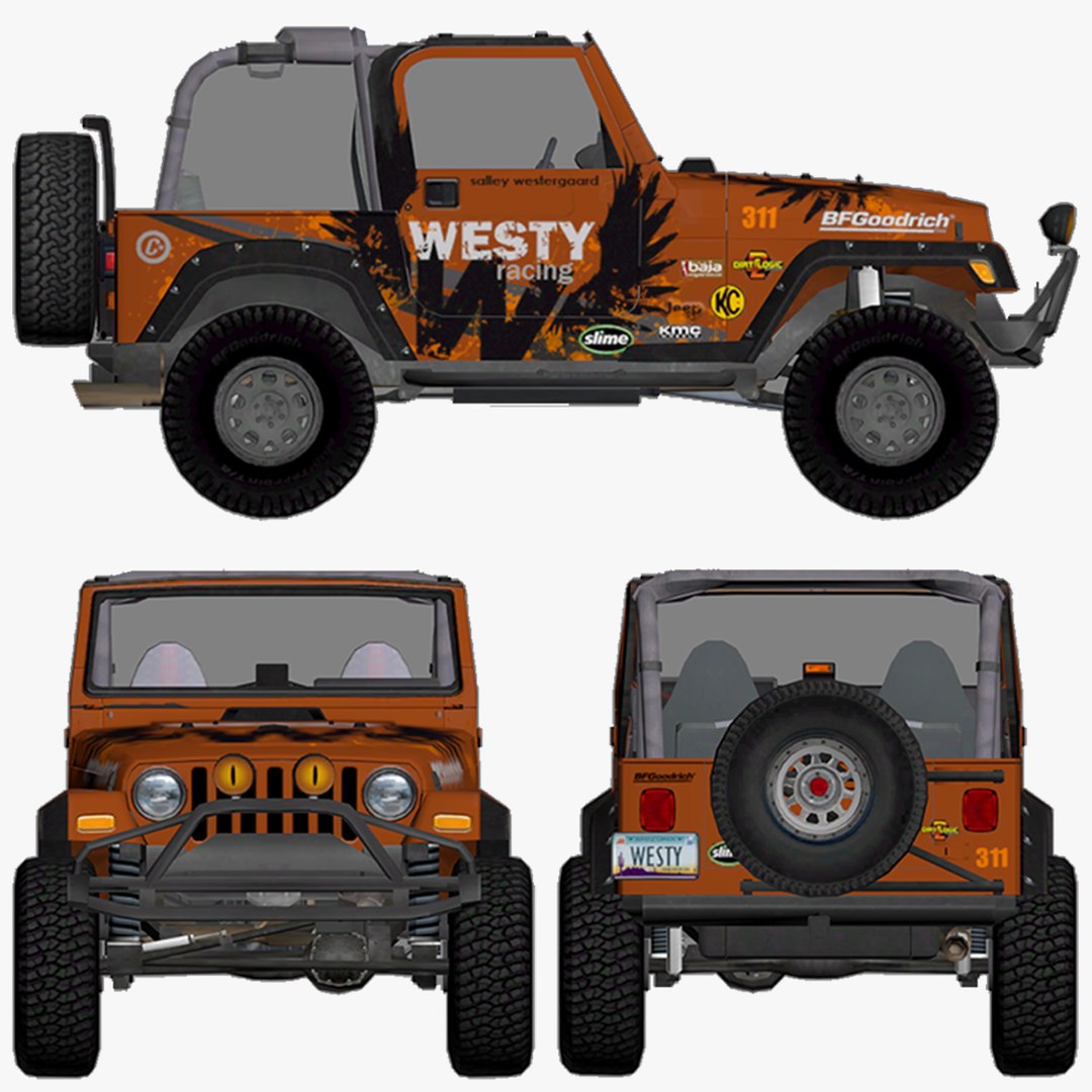 3D MudRoad-017-Offroad Sport Car II Western-Racing-Team-4x4 Car-3D Low ...