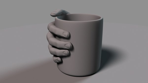 3d hand cup model