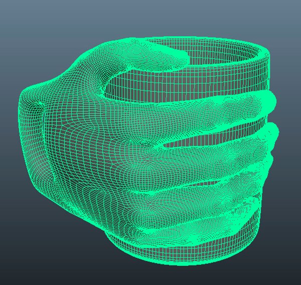 3d hand cup model
