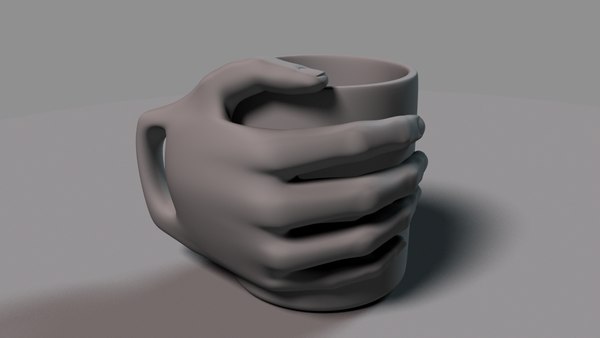 3d hand cup model