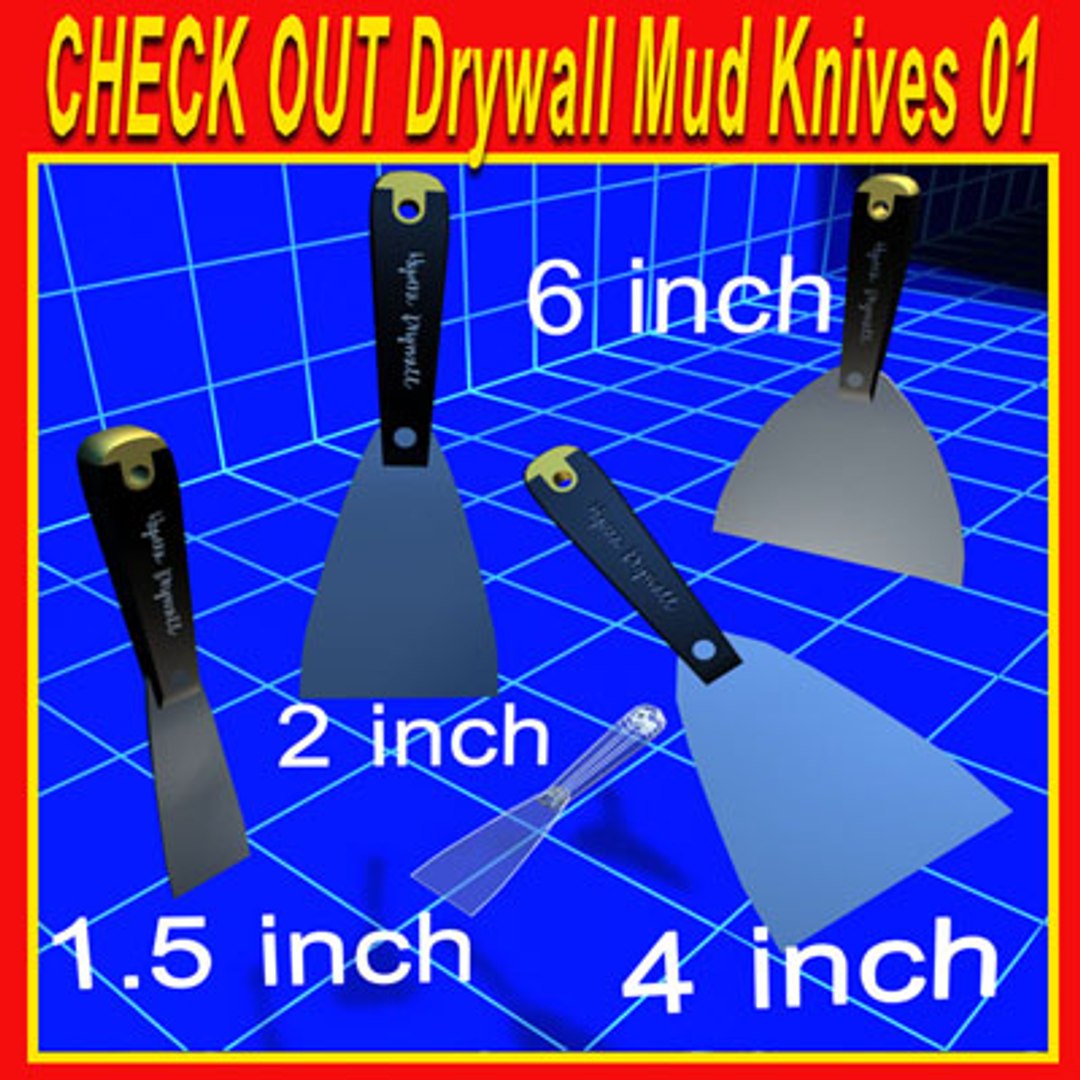 Drywall Mud Knife Set 3d Max