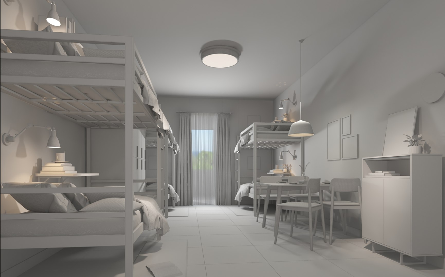 Modern Dormitory Model - TurboSquid 2108232