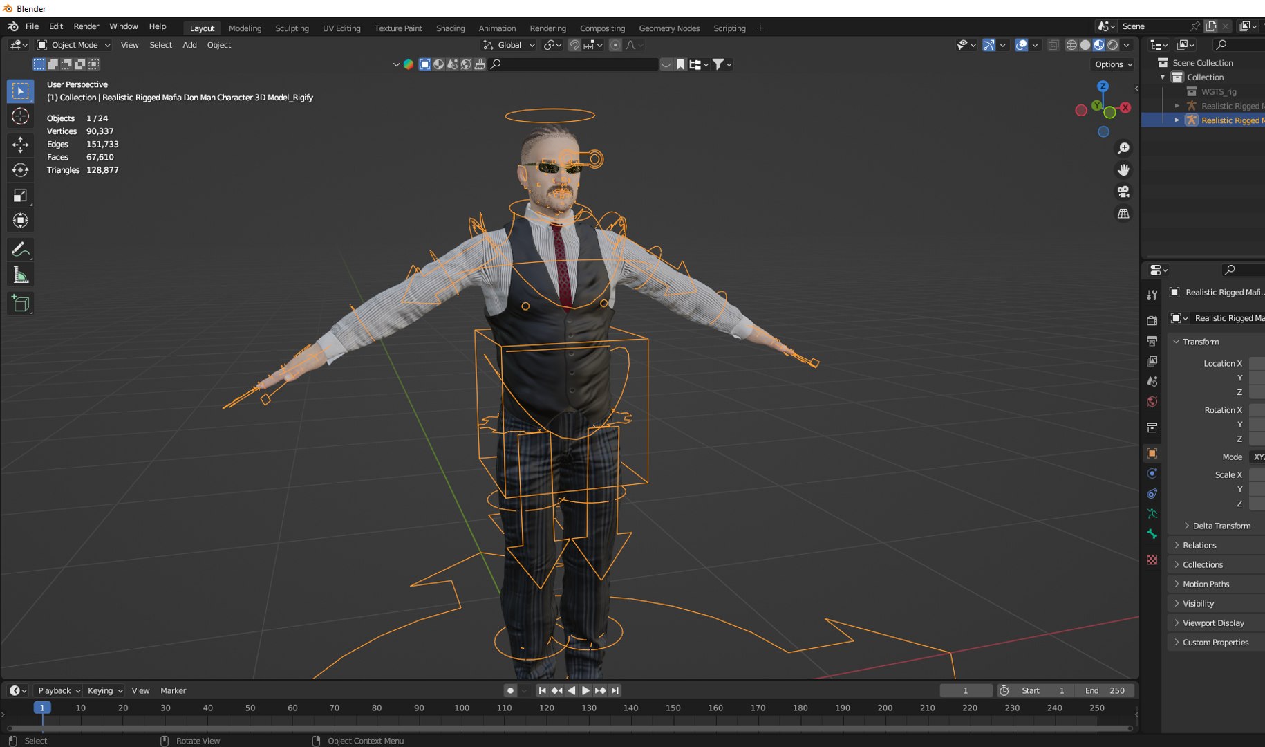 3D Realistic Rigged Mafia Don Man Character 3D Model - TurboSquid 2227980