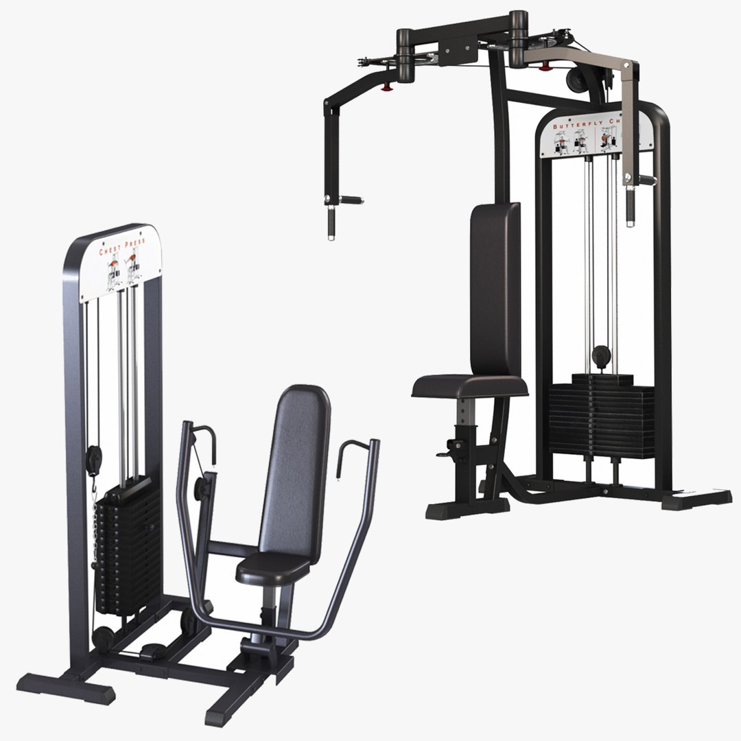 Gym Chest Exercise Machine Collection 3D Model - TurboSquid 1932335
