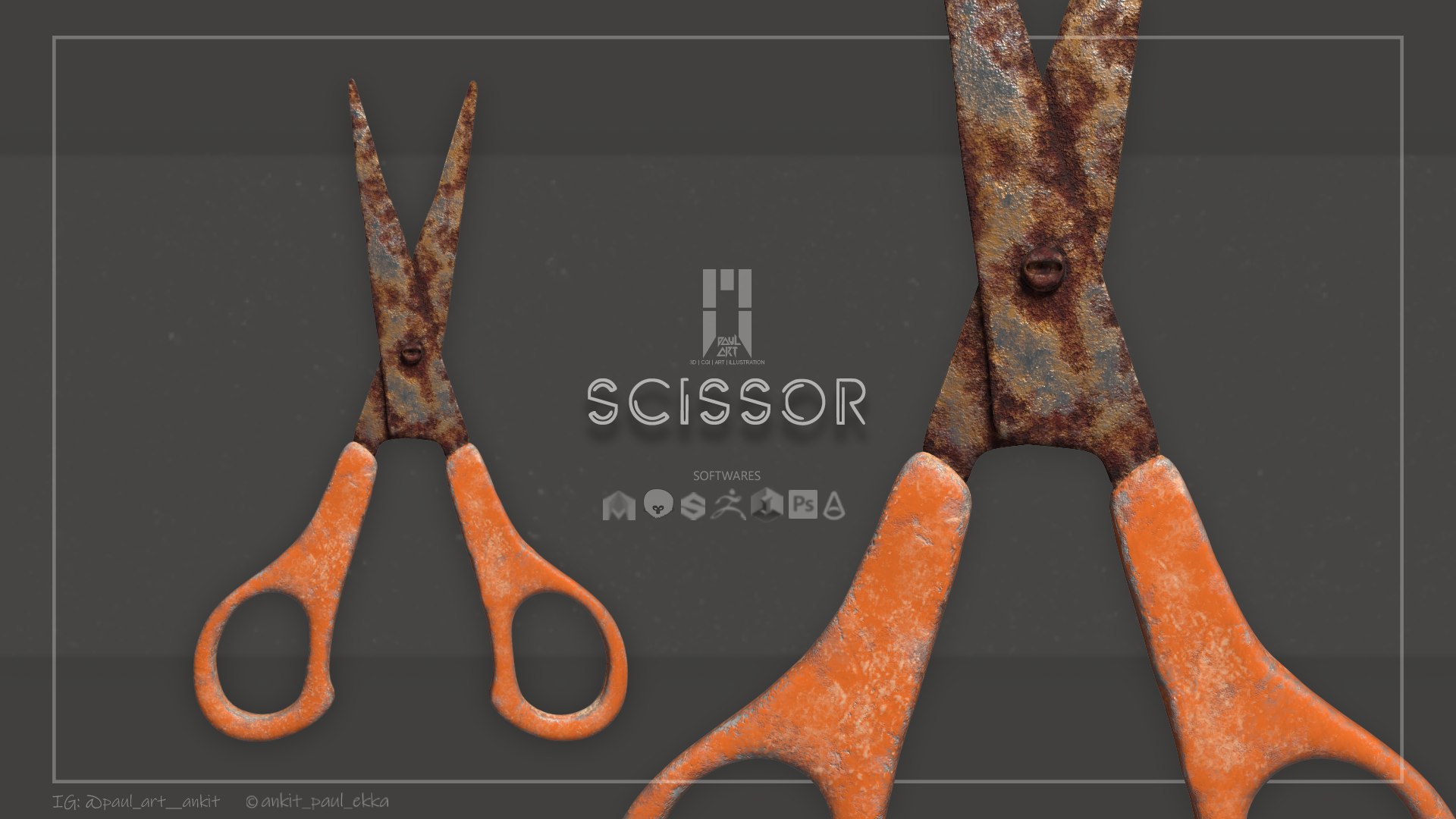 3D Old Used Rusty Scissor - TurboSquid 1570088
