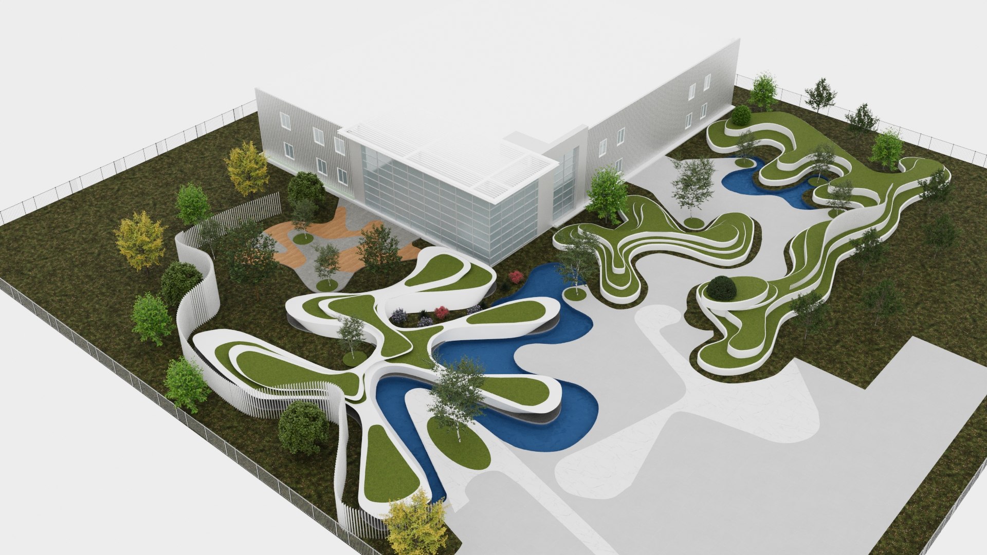 Stepped Landscape Garden Exterior Scene 3D Model - TurboSquid 2250834