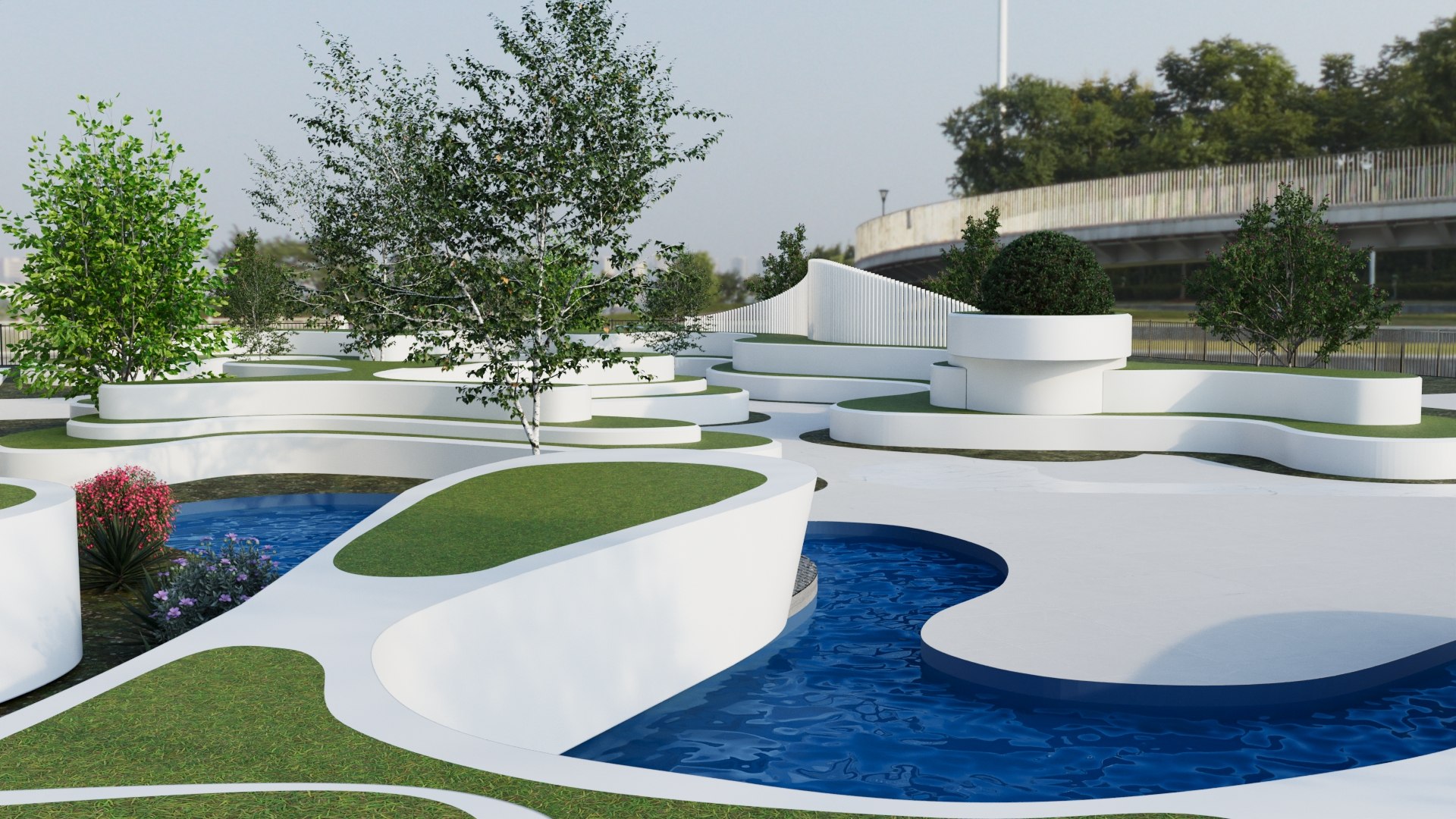 Stepped Landscape Garden Exterior Scene 3D Model - TurboSquid 2250834