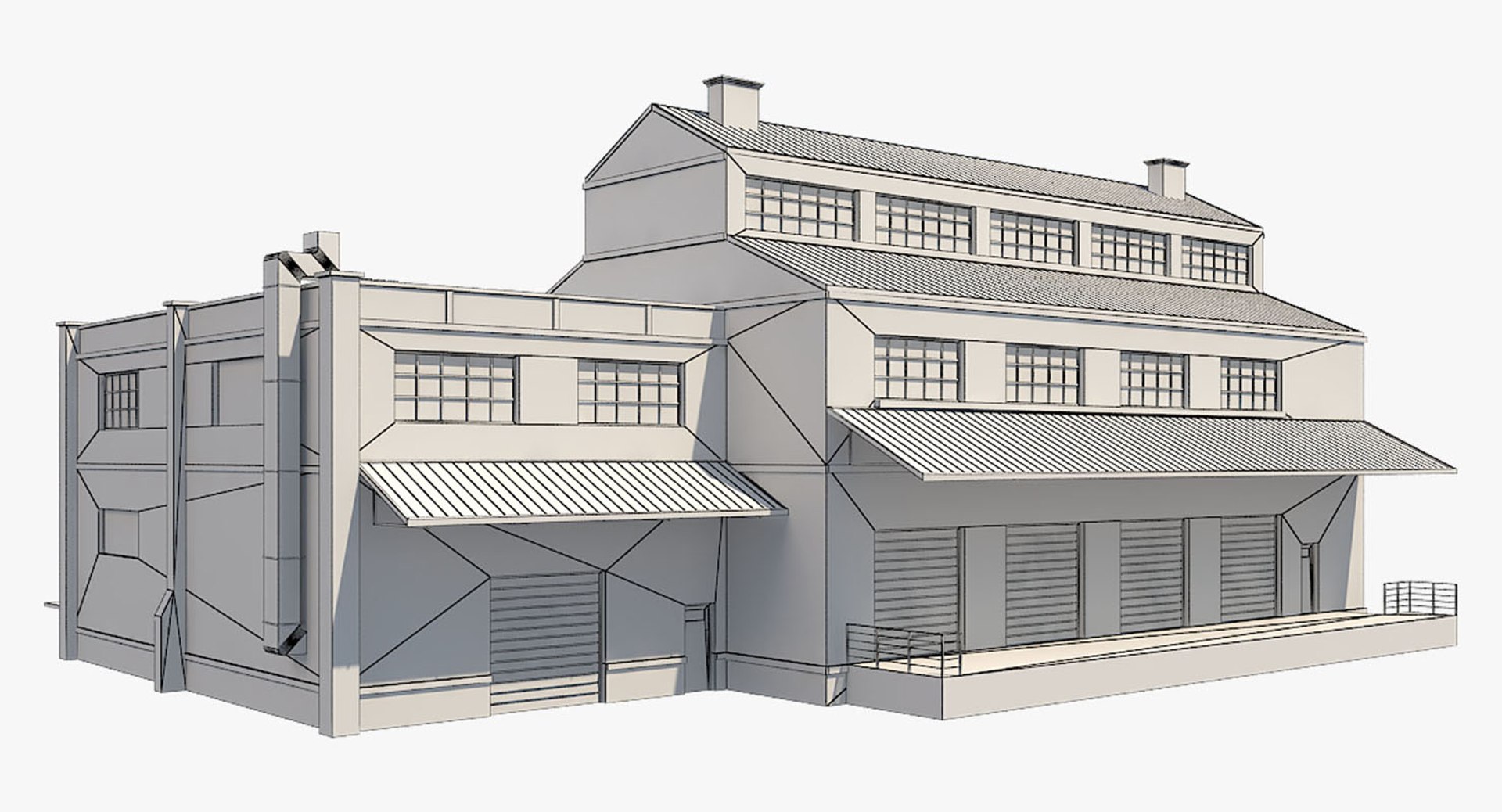 3D Factory Building Model - TurboSquid 1254913