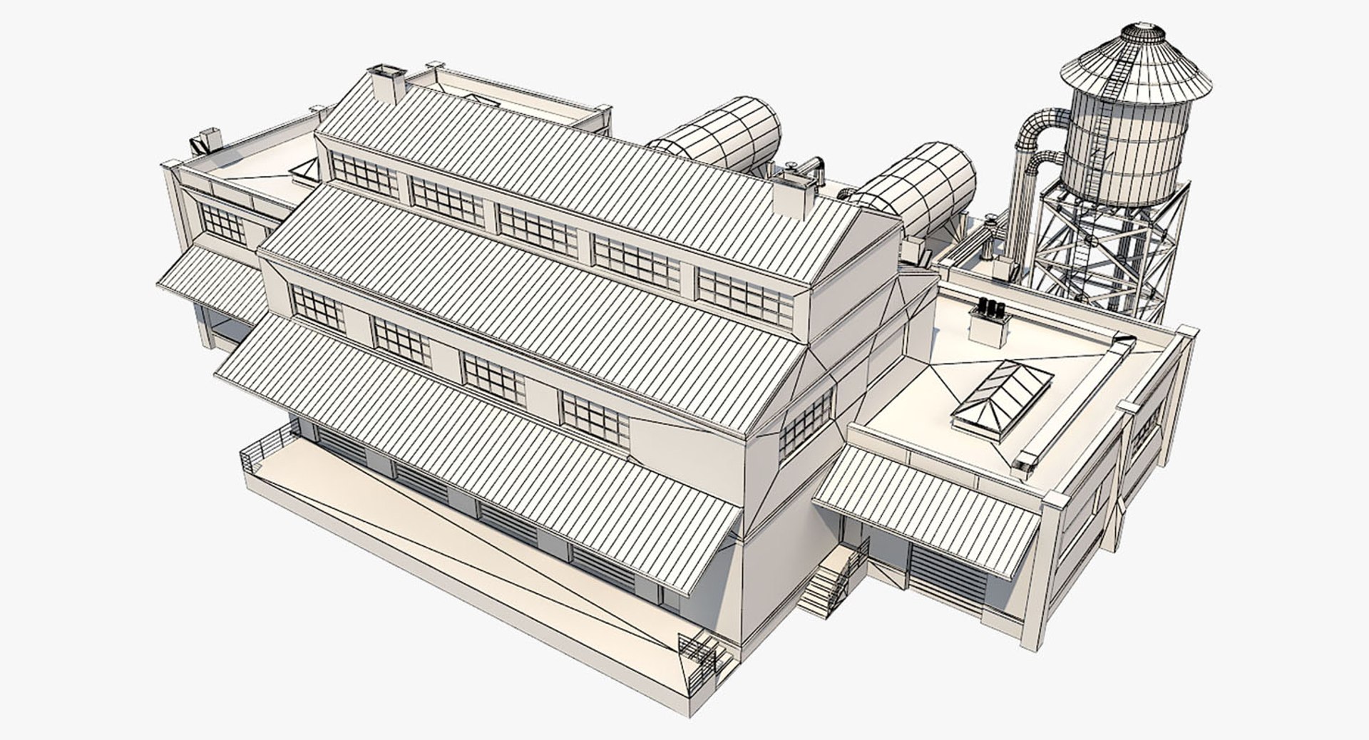 3D Factory Building Model - TurboSquid 1254913