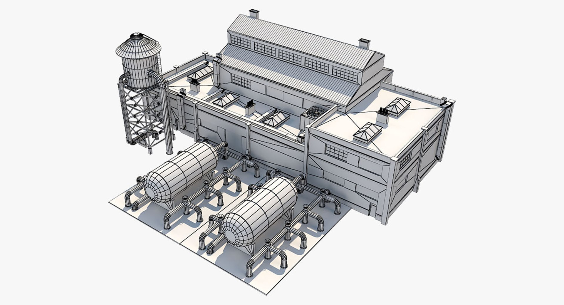 3D Factory Building Model - TurboSquid 1254913