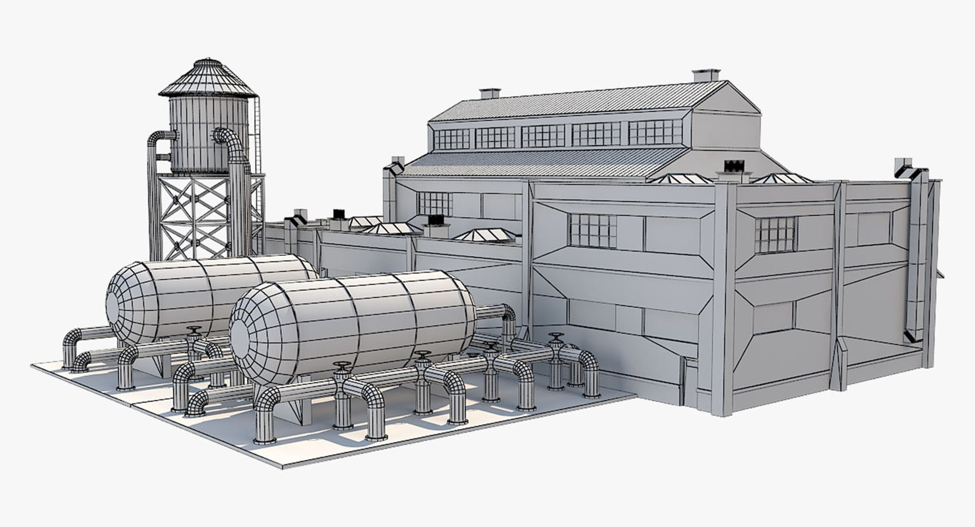 3D Factory Building Model - TurboSquid 1254913