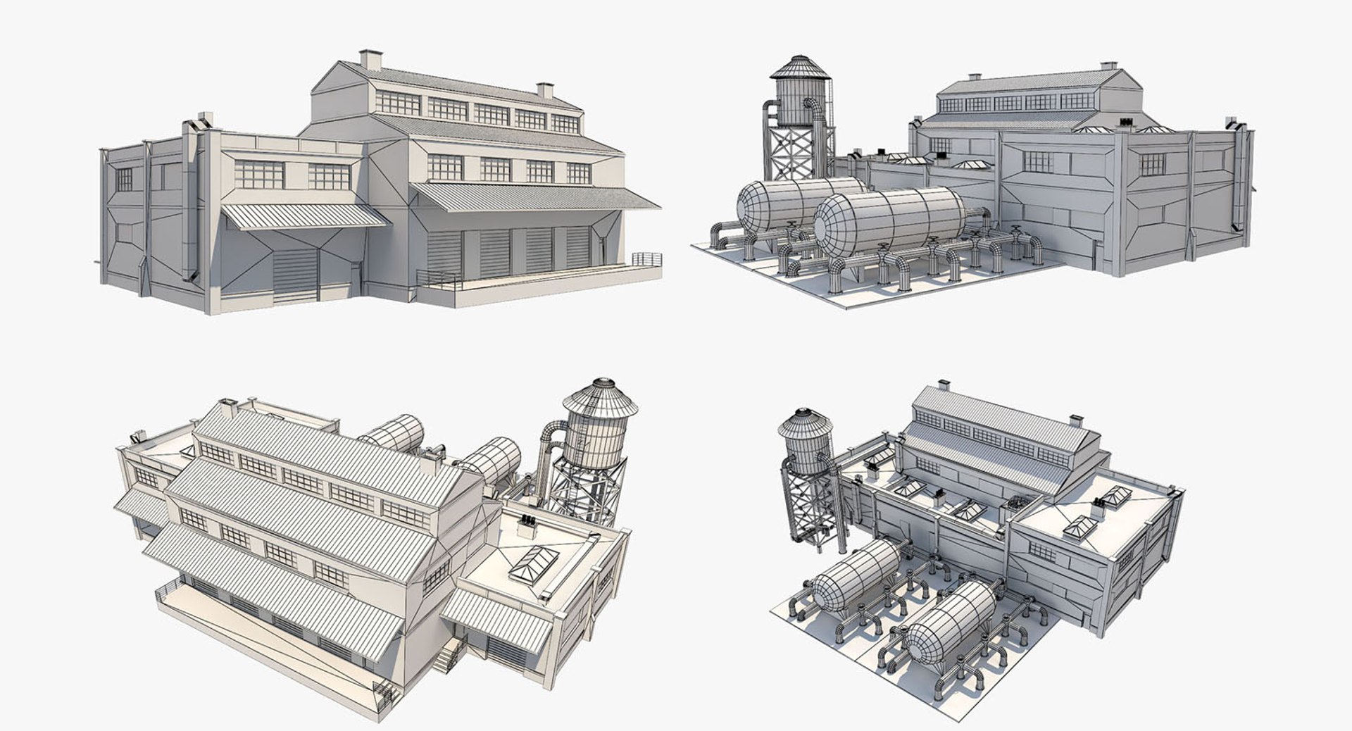 3D Factory Building Model - TurboSquid 1254913