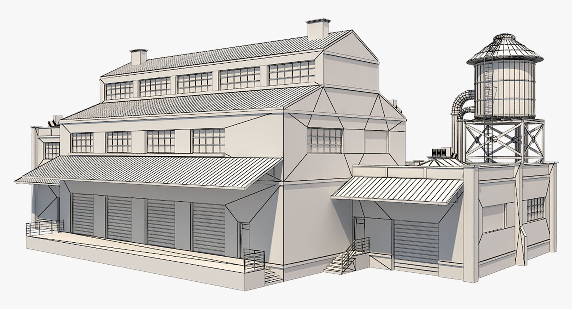 3D Factory Building Model - TurboSquid 1254913