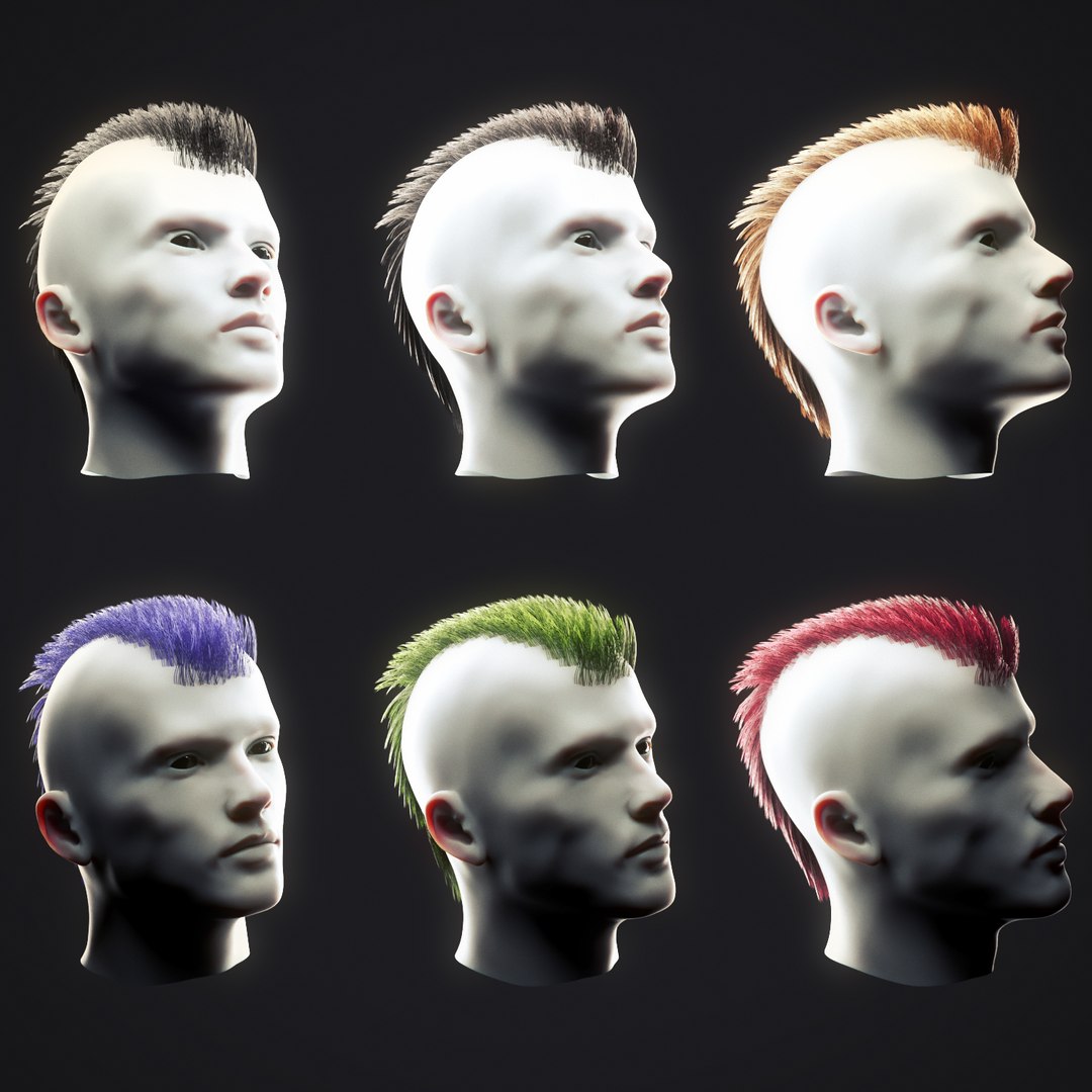 Punk Hairstyle 2 3D Model - TurboSquid 1493489