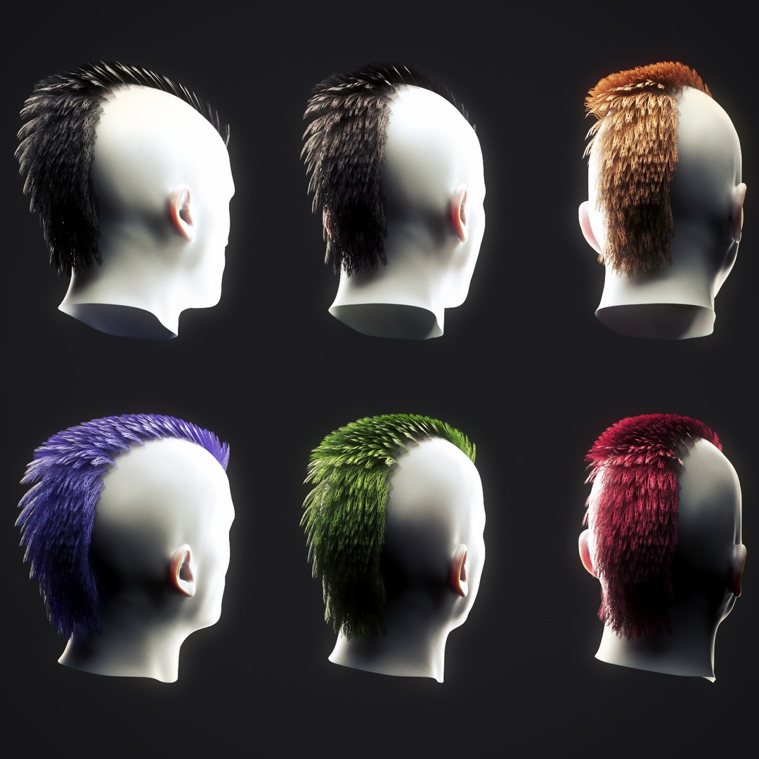Punk Hairstyle 2 3D Model - TurboSquid 1493489