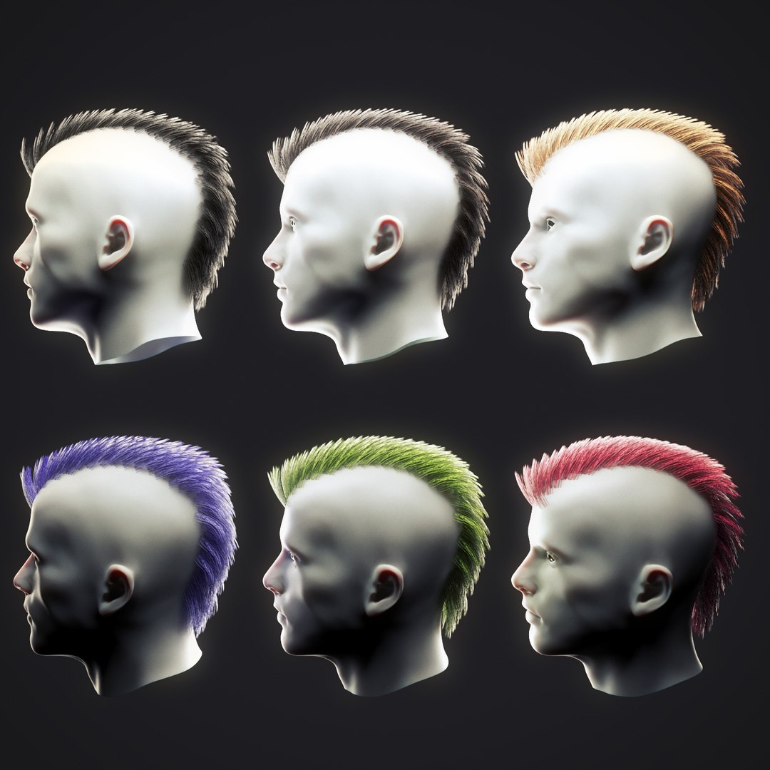Punk Hairstyle 2 3D Model - TurboSquid 1493489