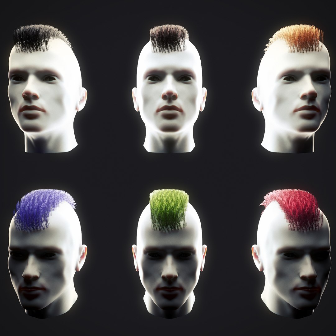 Punk Hairstyle 2 3D Model - TurboSquid 1493489