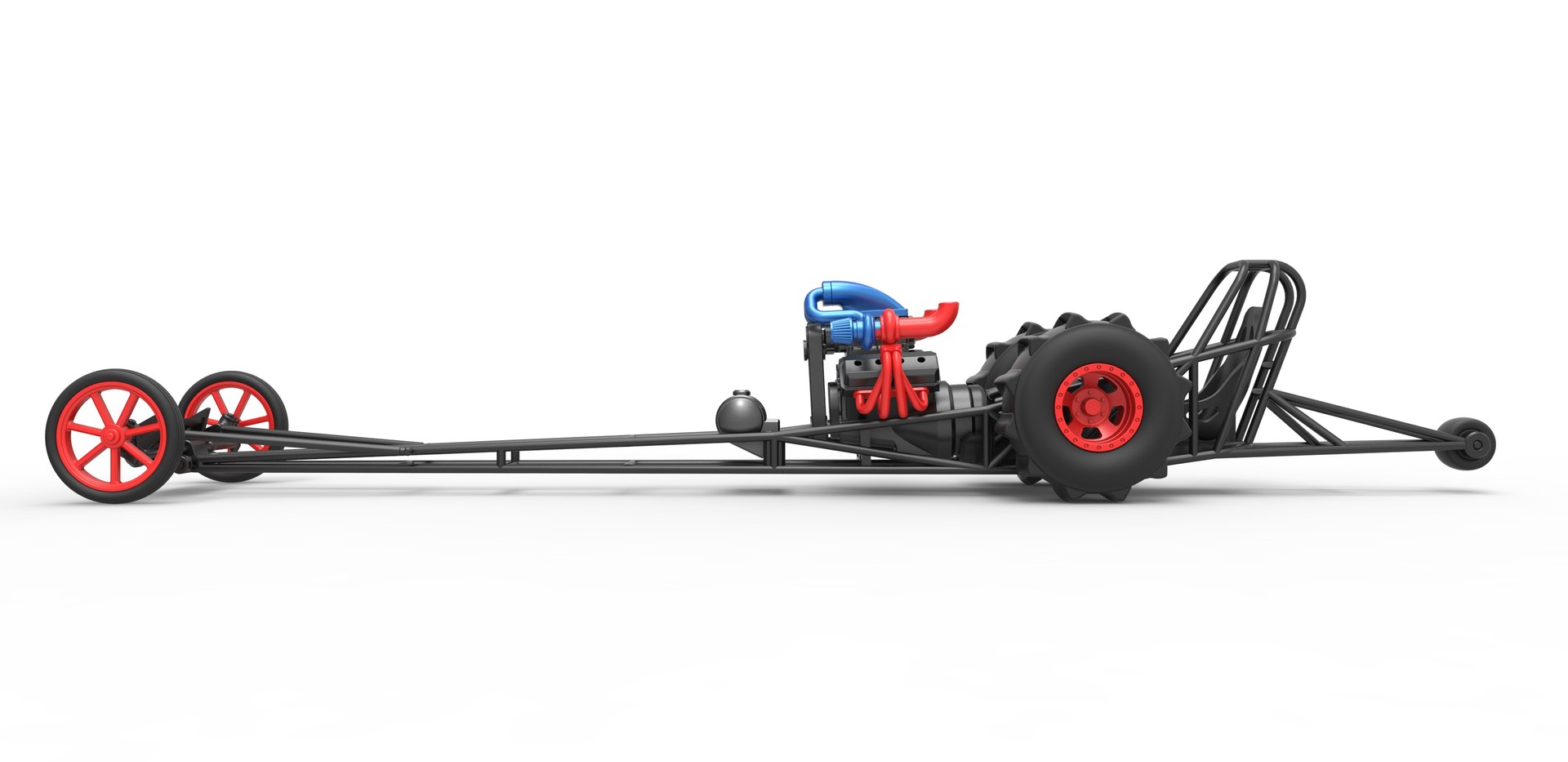 Diecast Front Engine Dirt Dragster With Turbo V8 Scale 1 To 25 3D ...